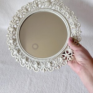 Small Ivory Color Painted Cast Iron Ornate Frame Mirror, Wall ...