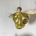 Set of 2 Angels in Golden Foil Christmas Tree Ornaments, Plying Angels ...