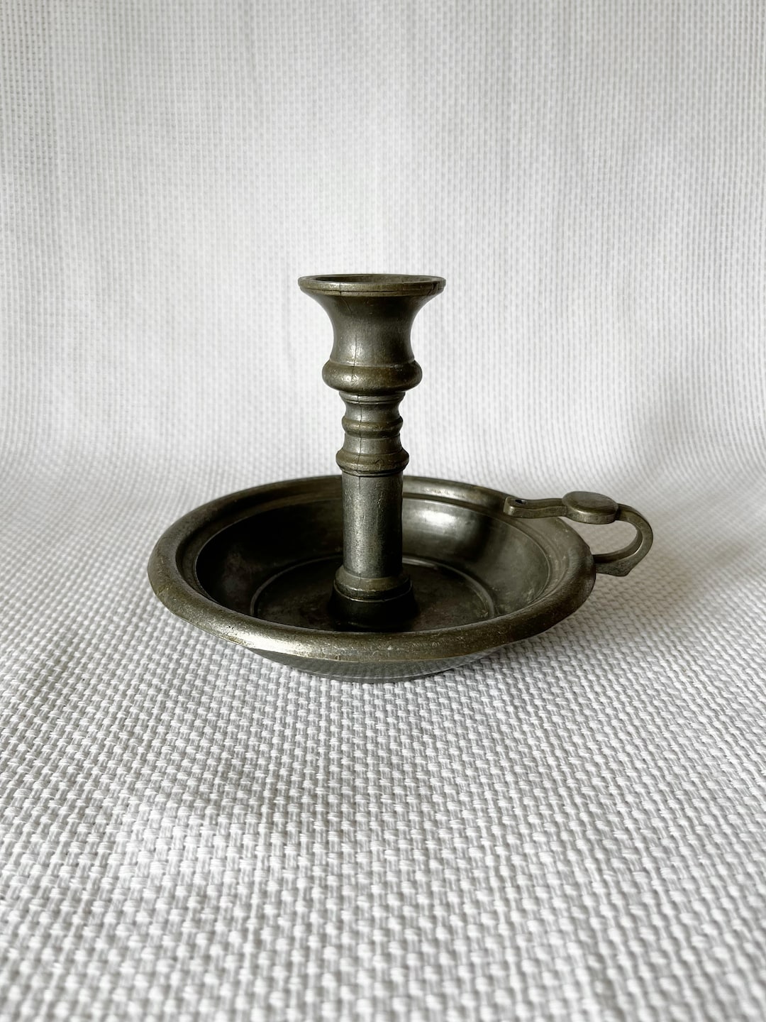 Antique Pewter Chamberstick Tapered Candle Holder Handle - Etsy