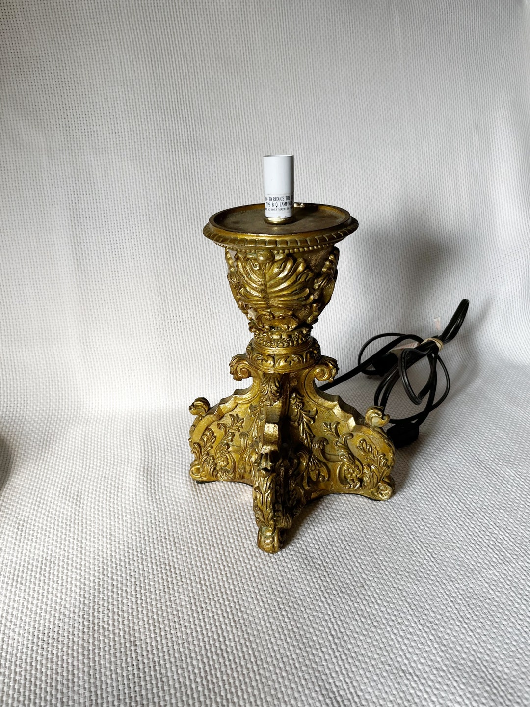 Vintage Gold Ornate Lamp Base, Victorian Style Lamp, Night Stand Lamp ...