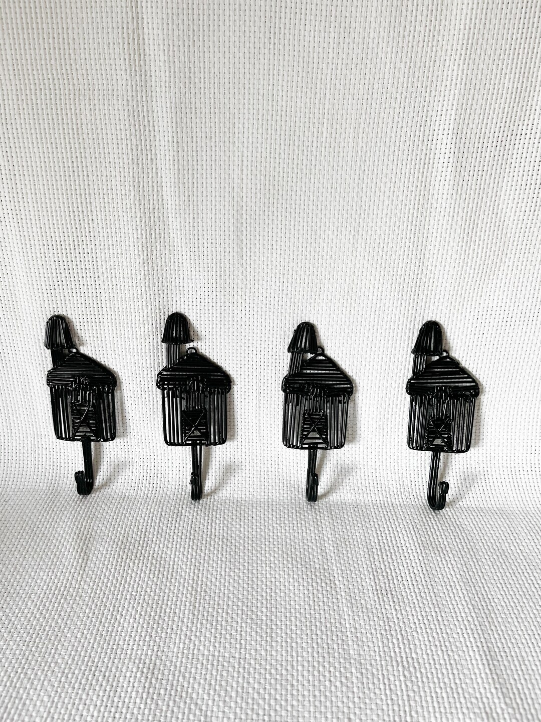 Black Wire House Shape Decorative Hook, Vintage Towel Hook, Mud Room ...