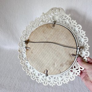 Small Ivory Color Painted Cast Iron Ornate Frame Mirror, Wall ...