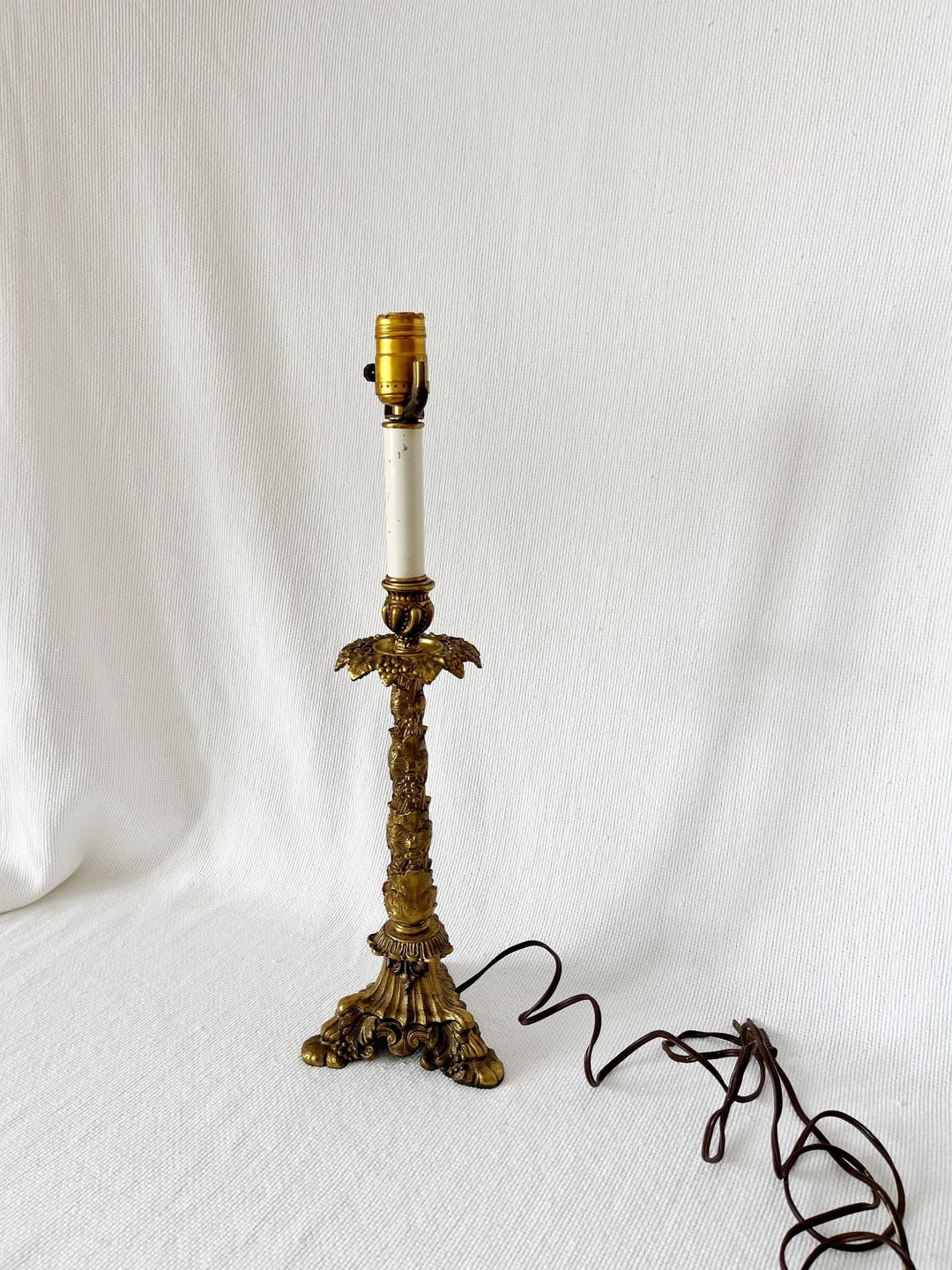 Vintage Solid Brass Heavy Gold Ornate Lamp Base, Victorian Style, Night ...