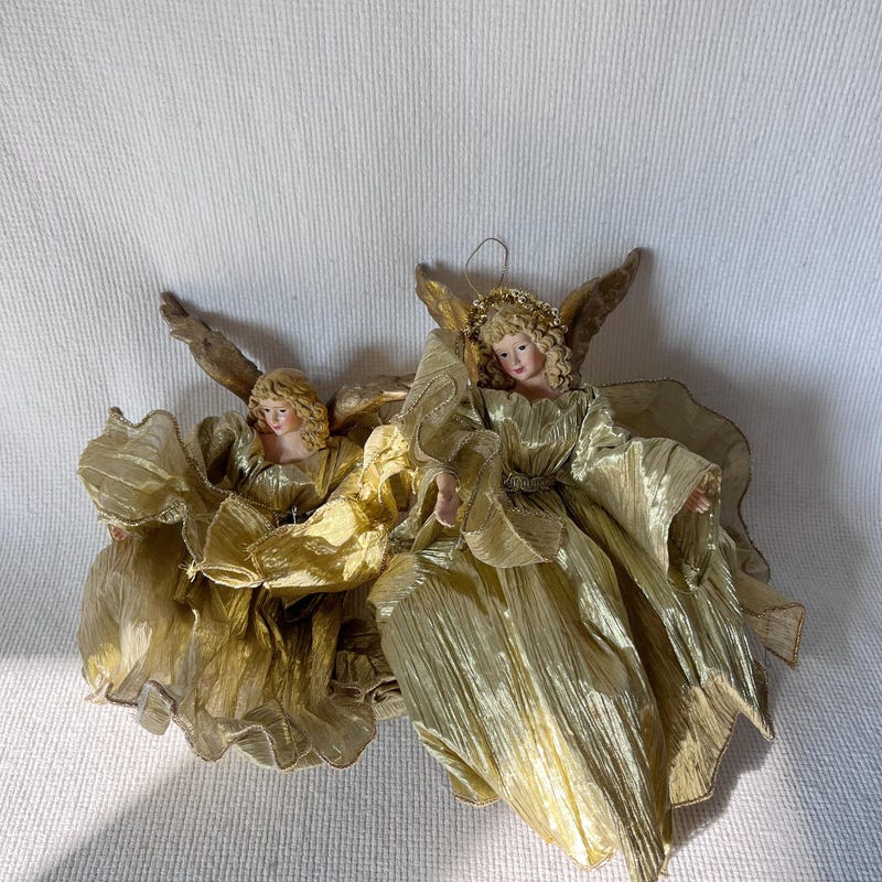 Gold Angel Ornaments - Etsy
