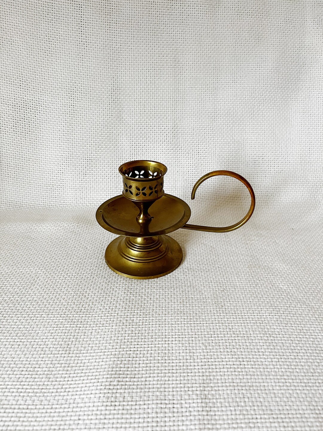 Vintage Solid Brass Candle Holder, Single Taper Candle Holder With ...