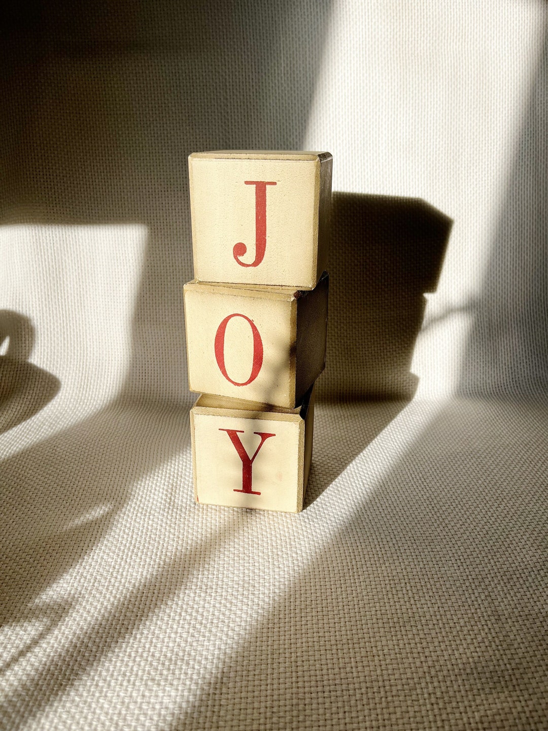 Vintage JOY Wooden Blocks Decoration for Christmas, Christmas Mantel ...