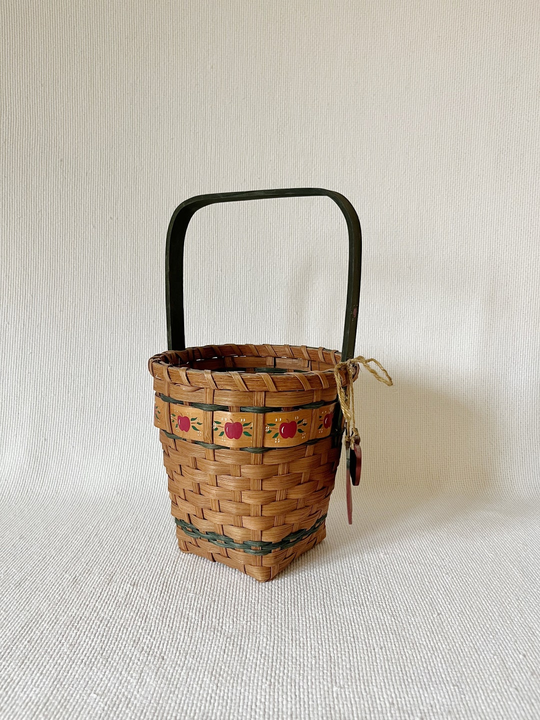 Vintage Braided Small Garden Apple Basket, Vintage Brown Basket, Kid ...