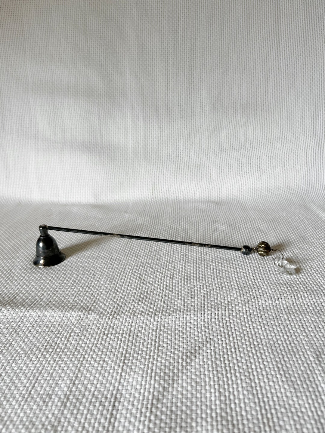 Vintage Candle Extinguisher, Long Handle Silver Metal, Decorative ...