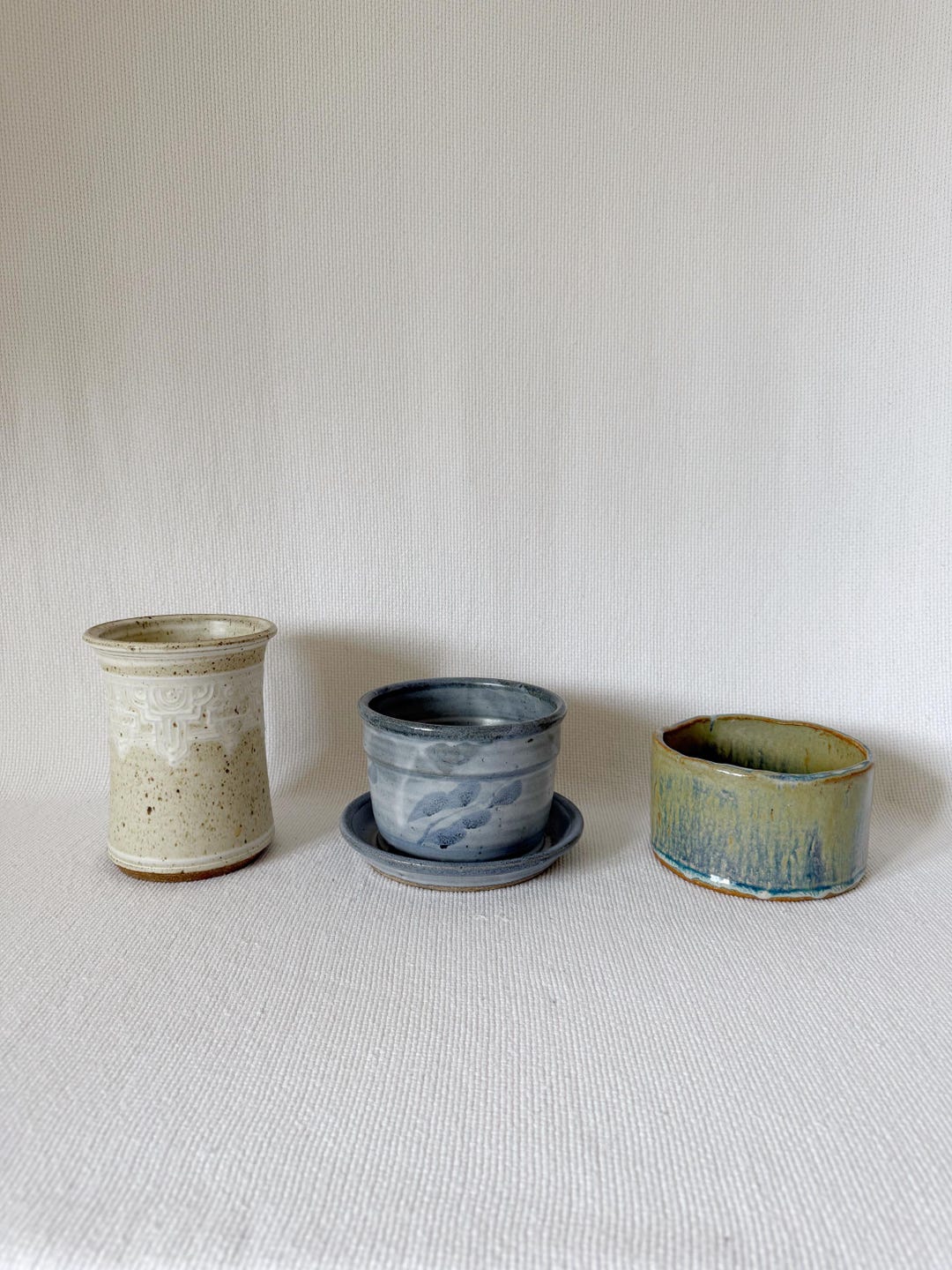 Vintage Stoneware Hand Made Studio Pottery Pots, Pottery Stoneware ...