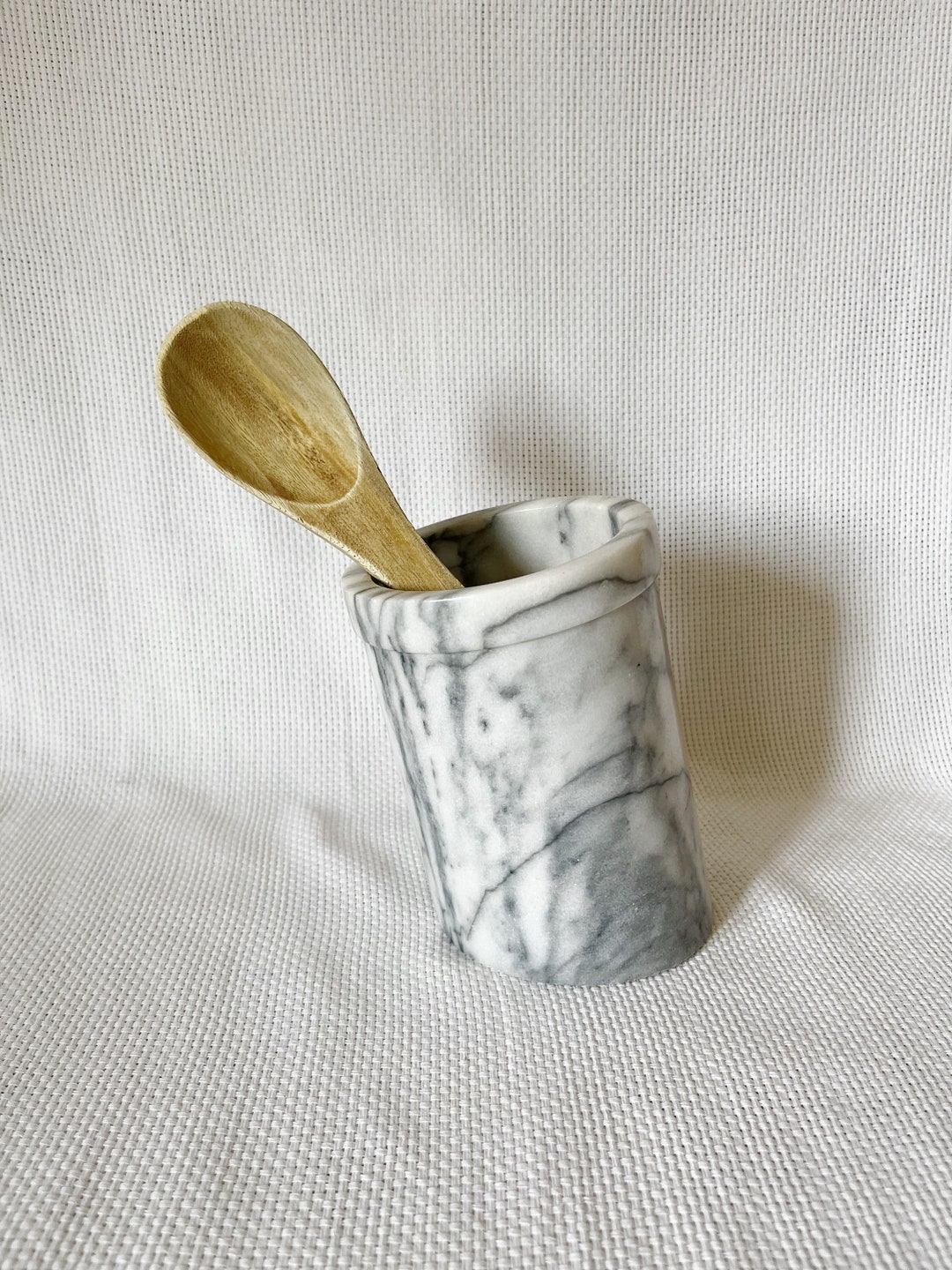 Slanted White Marble Container, Wine Cooler, Ice Bucket, Utensils Pot ...