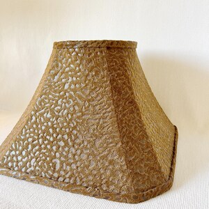 Vintage Large Taupe Brown Cheetah Pattern Lampshade, Square Shape ...