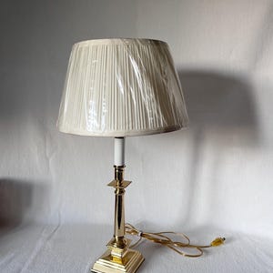 Vintage Classic Brass French Style Table Lamp With Pleated Lamp Shade ...