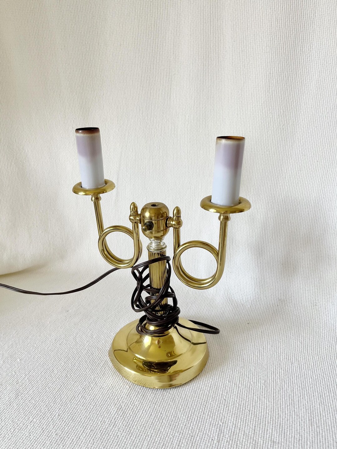 AS IS Vintage Classic Baldwin Brass Two-arm French Horn Style Table ...