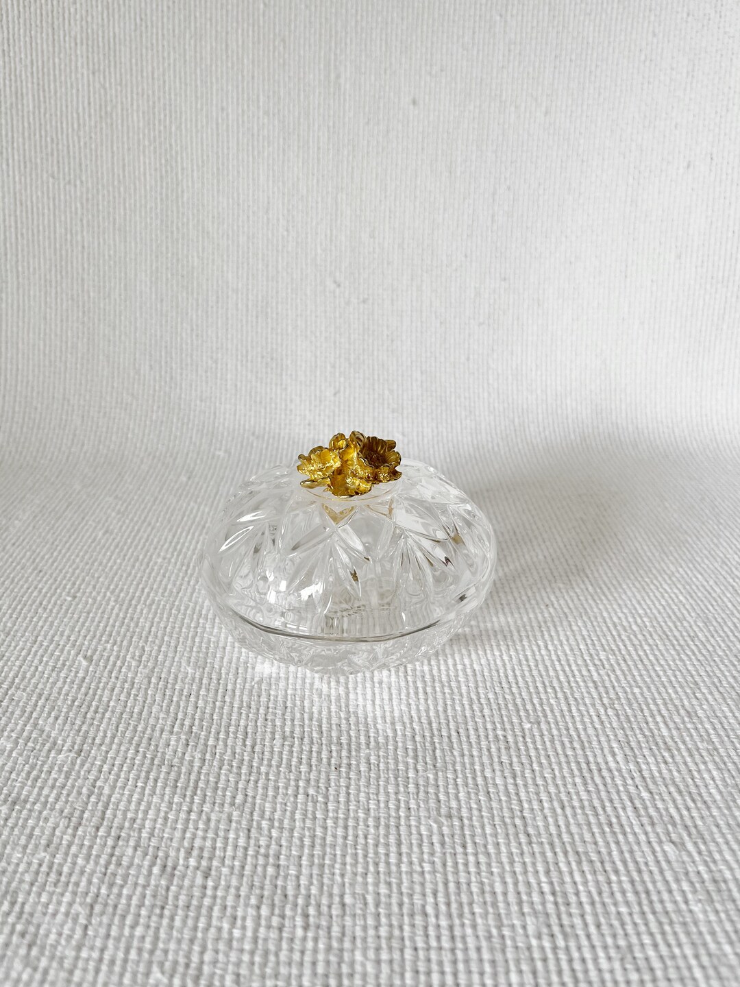 RCR Royal Crystal Rock Genuine Lead Crystal Trinket Box 24k Gold Plated ...
