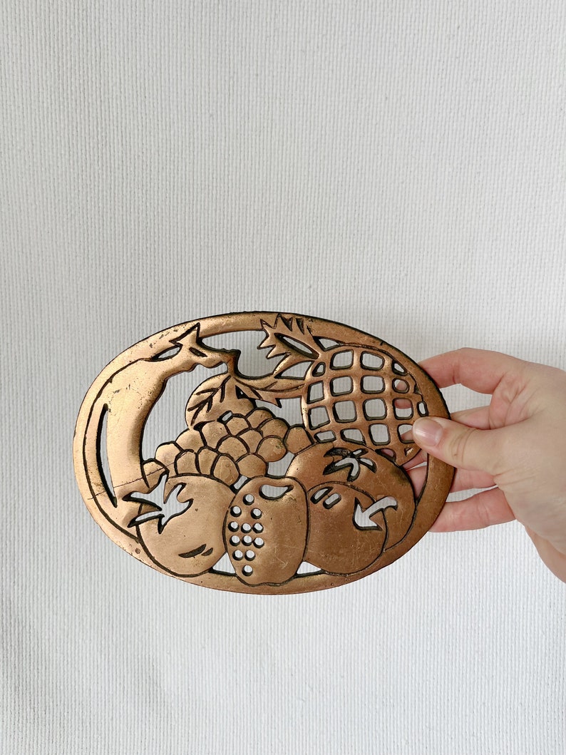 Vintage Copper Old Dutch Design Trivets, Copper Over Cast Iron Wall ...