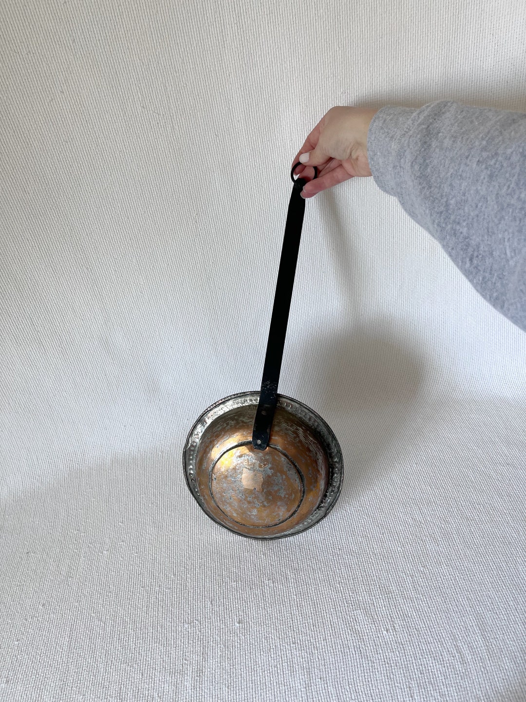 Vintage or Antique Long Handle Hammered Copper Ladle, Vintage European ...