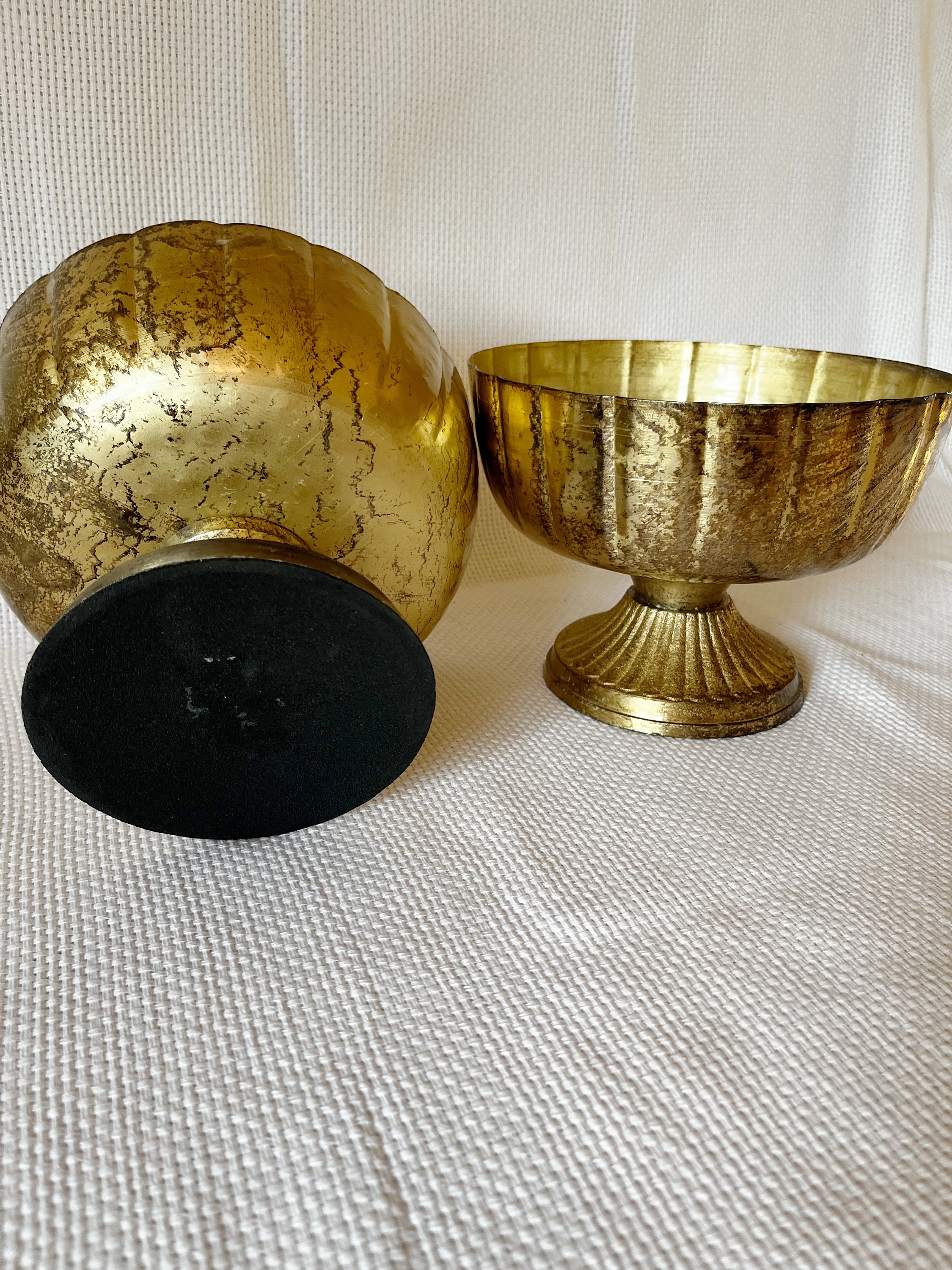 Gold Metal Compote Bowl Vintage Weddings Decoration Flowers - Etsy