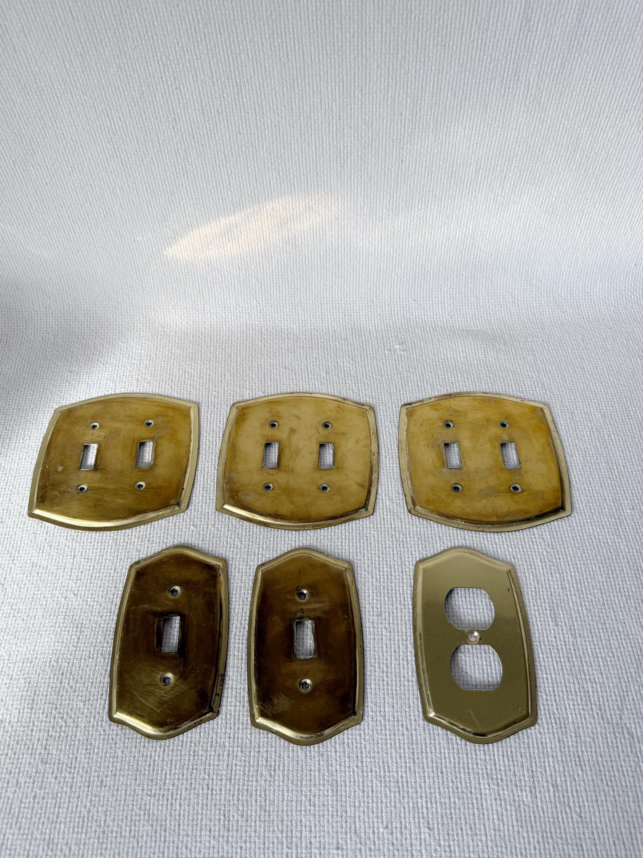 Vintage Decorative Distressed Brass Electrical Outlet Covers, Minimal ...