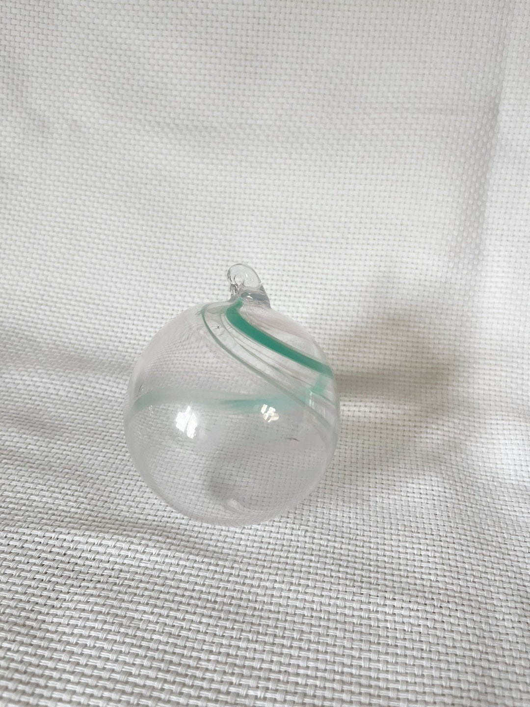 Blown Glass Swirl Ornament, Hand Blown Glass, Bubble Sphere Christmas ...