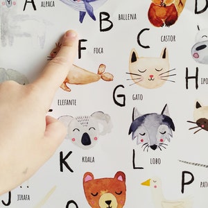 Spanish Alphabet Poster; Animal Alphabet Poster in Spanish; Kidsroom ...