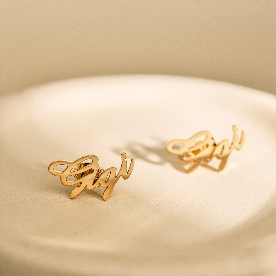 Personalized Name Earrings, Silver Name Earrings, Dainty Earrings ...