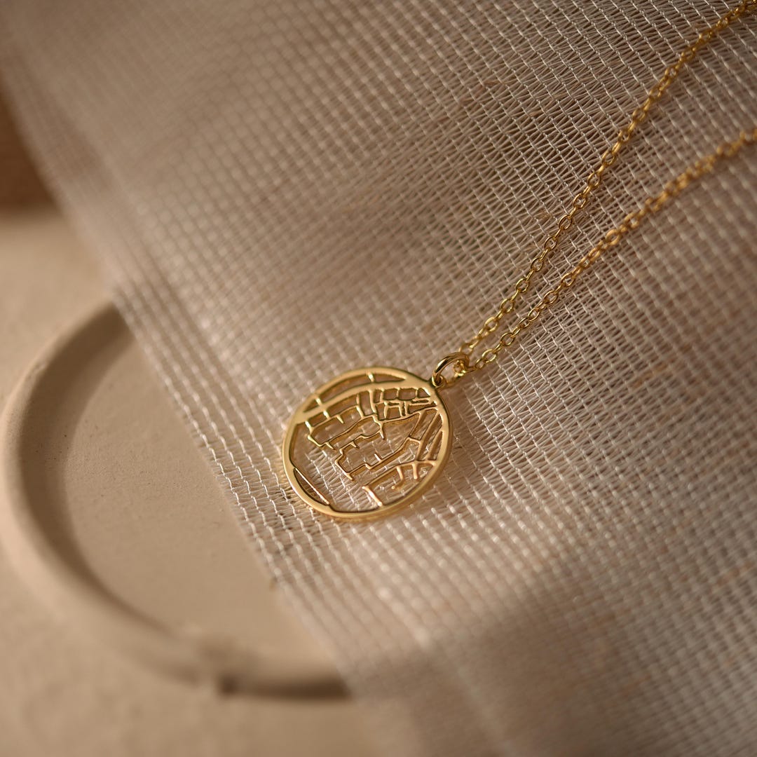 Personalized Map Necklace, Coordinate Pendant, Where We Met Map ...