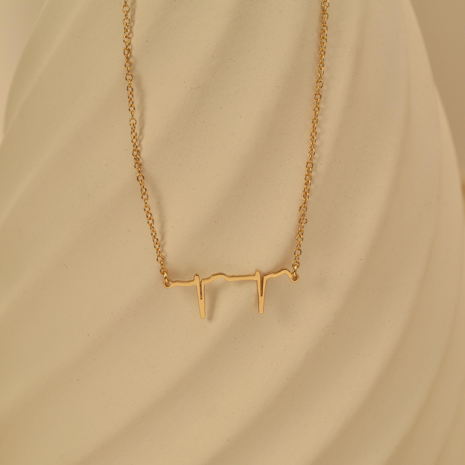 Personalized Heartbeat EKG Necklace, Heartbeat Rhythm Silver Pendant ...