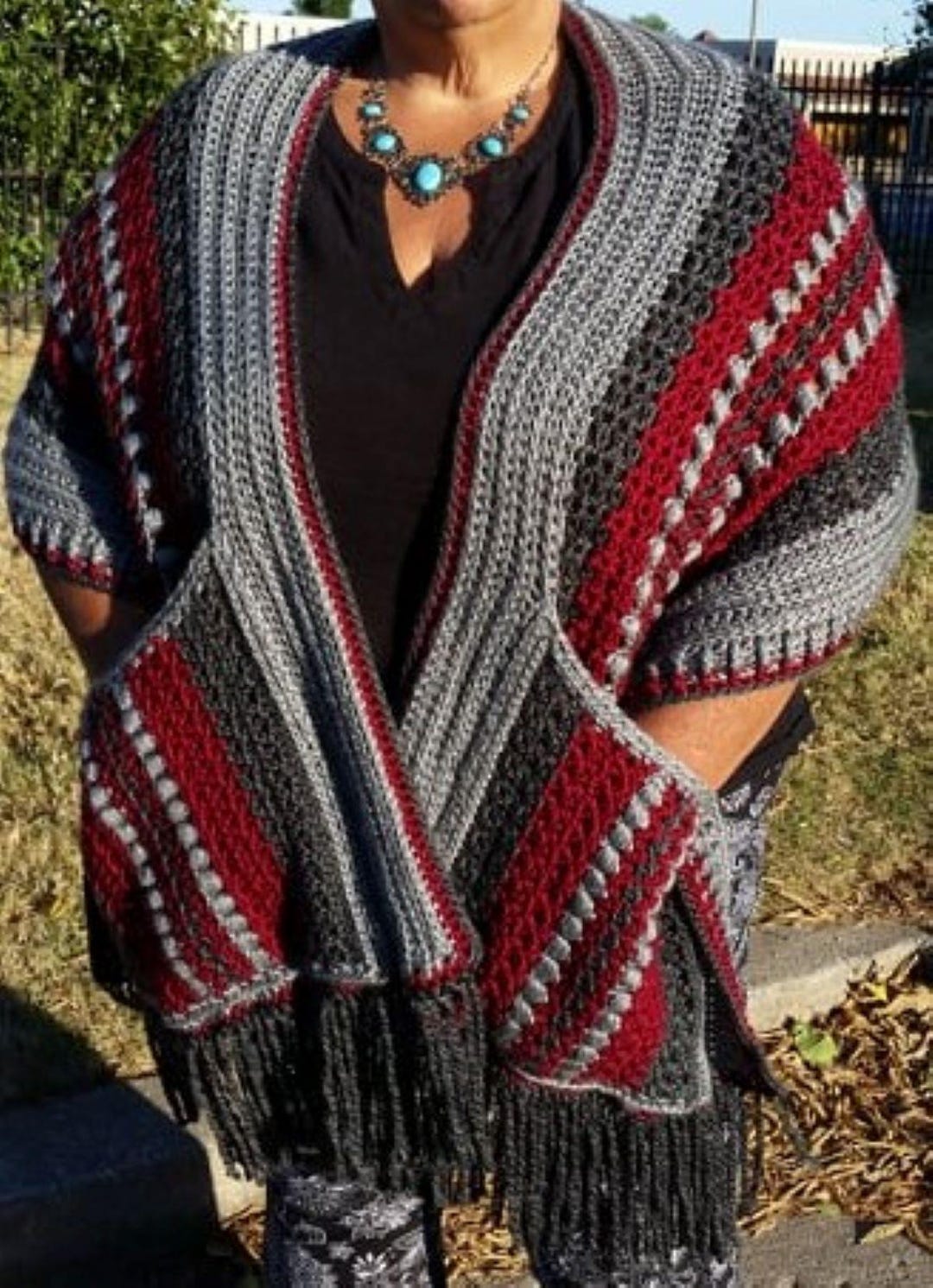 Perfect Curve Shawl With Pockets Crochet Med-large/curvy Size - Etsy