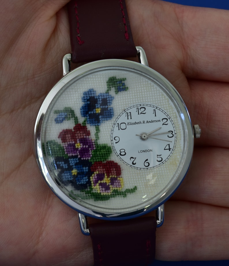 Hand Embroidered Jewellery: PANSY WATCH Available From Elizabeth ~R ...