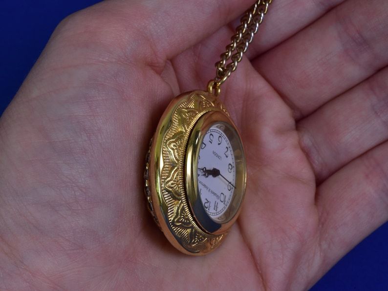Violet Pendant Watch in 40HPI Hand Embroidered Petit Point Silk Gauze ...