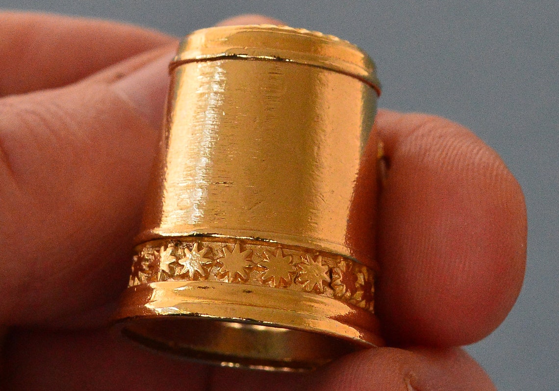 Embroidered Owl Thimble in Petit Point Silk Gauze by - Etsy