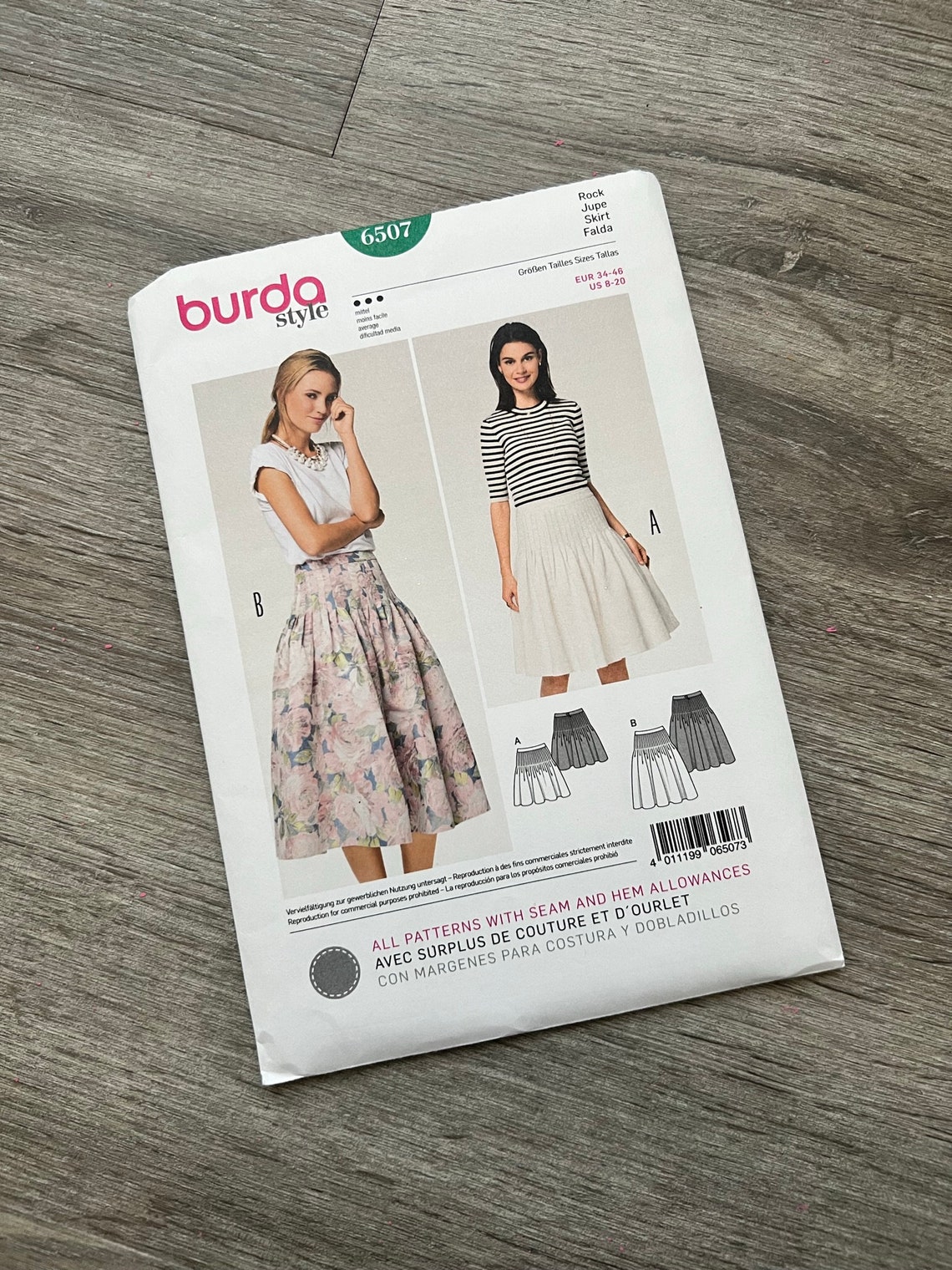 Burda Style Pattern 6507 - Misses' Pleated Skirt Sizes (US 8-20) - Etsy