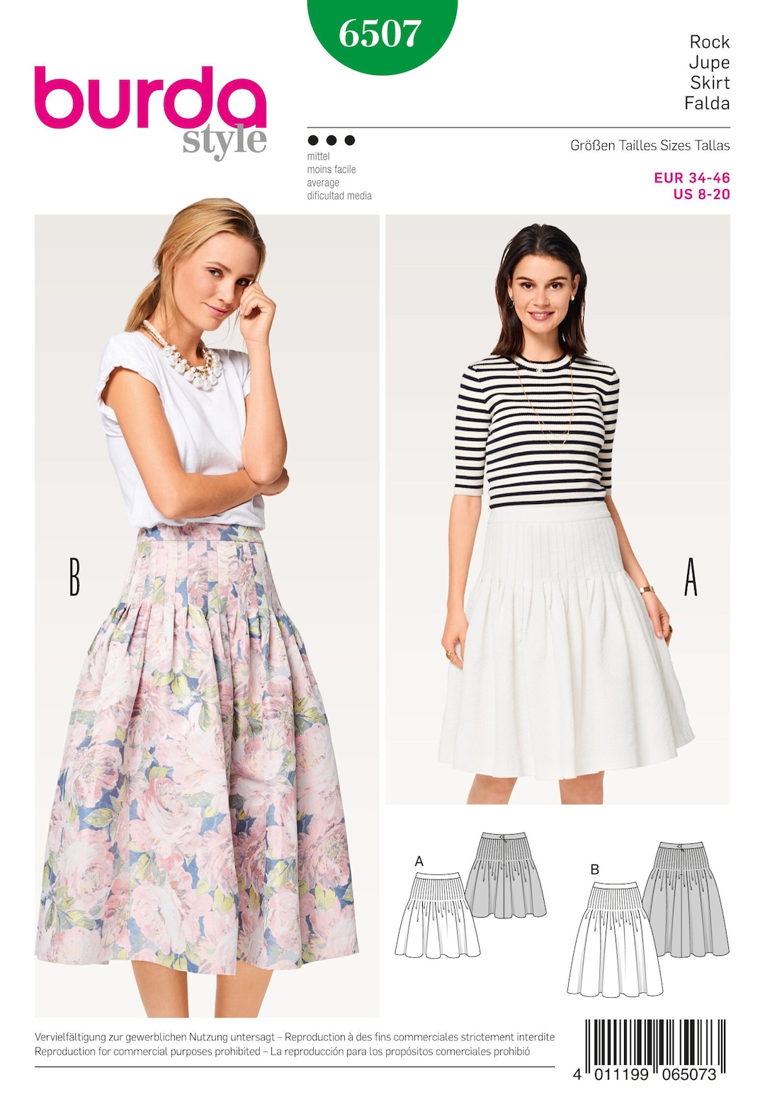 Burda Style Pattern 6507 - Misses' Pleated Skirt Sizes (US 8-20) - Etsy