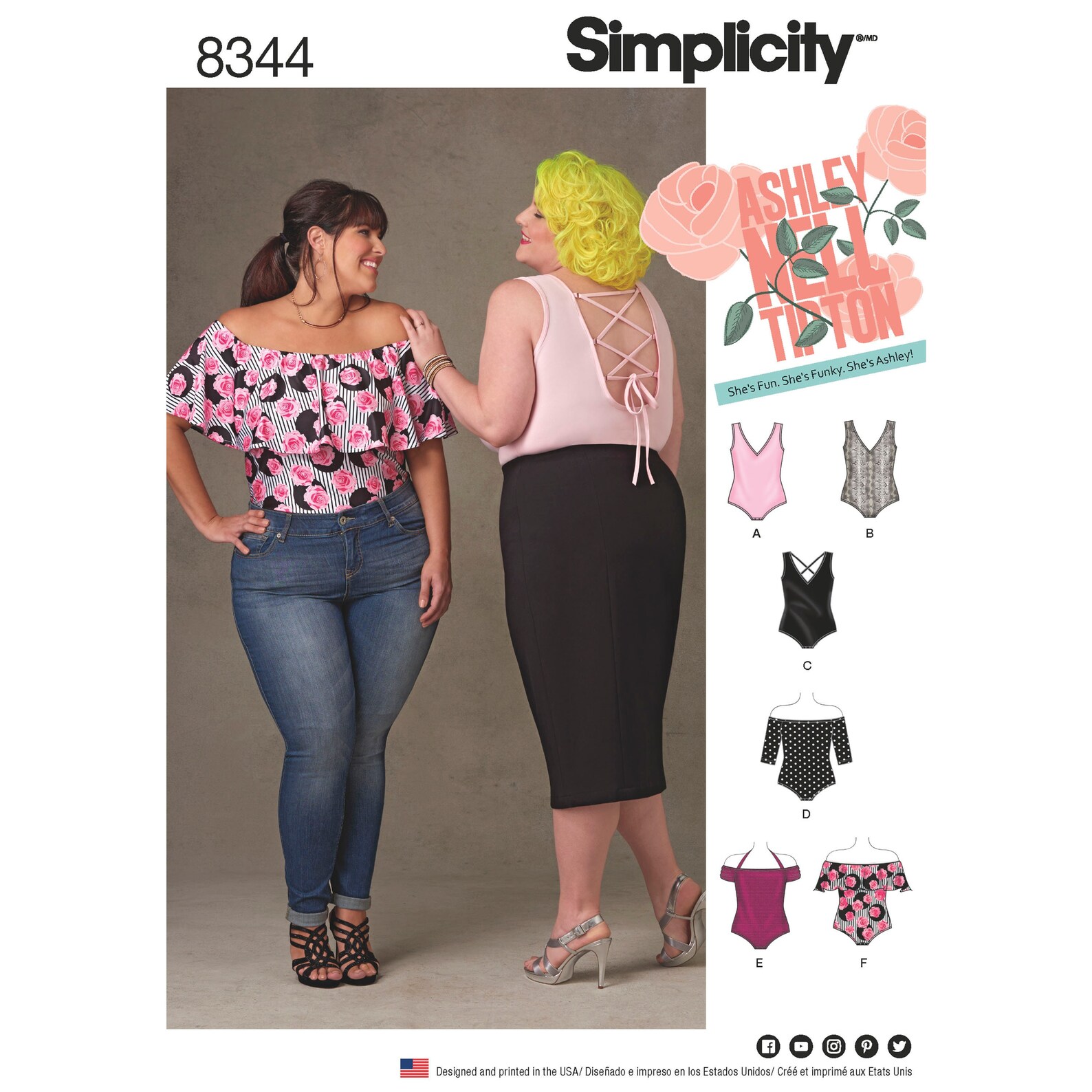 Simplicity 8344 Plus Size Knit Bodysuits by Ashley Nell Tipton (18W-26W ...