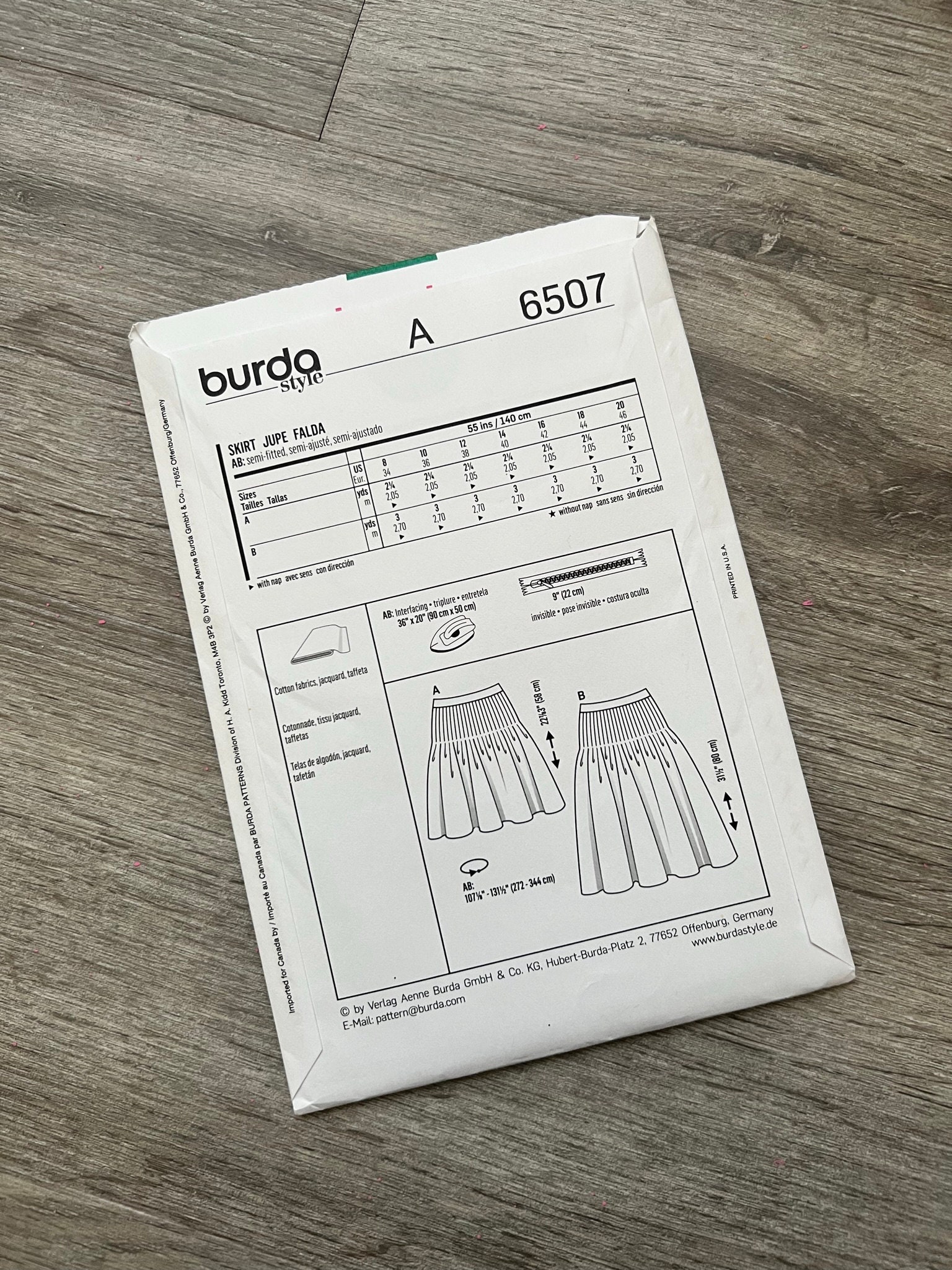 Burda Style Pattern 6507 - Misses' Pleated Skirt Sizes (US 8-20) - Etsy