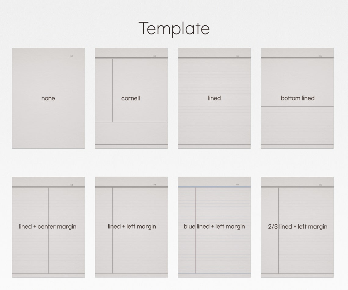 Digital Notes Template Gray Paper Texture Cornell Grid - Etsy