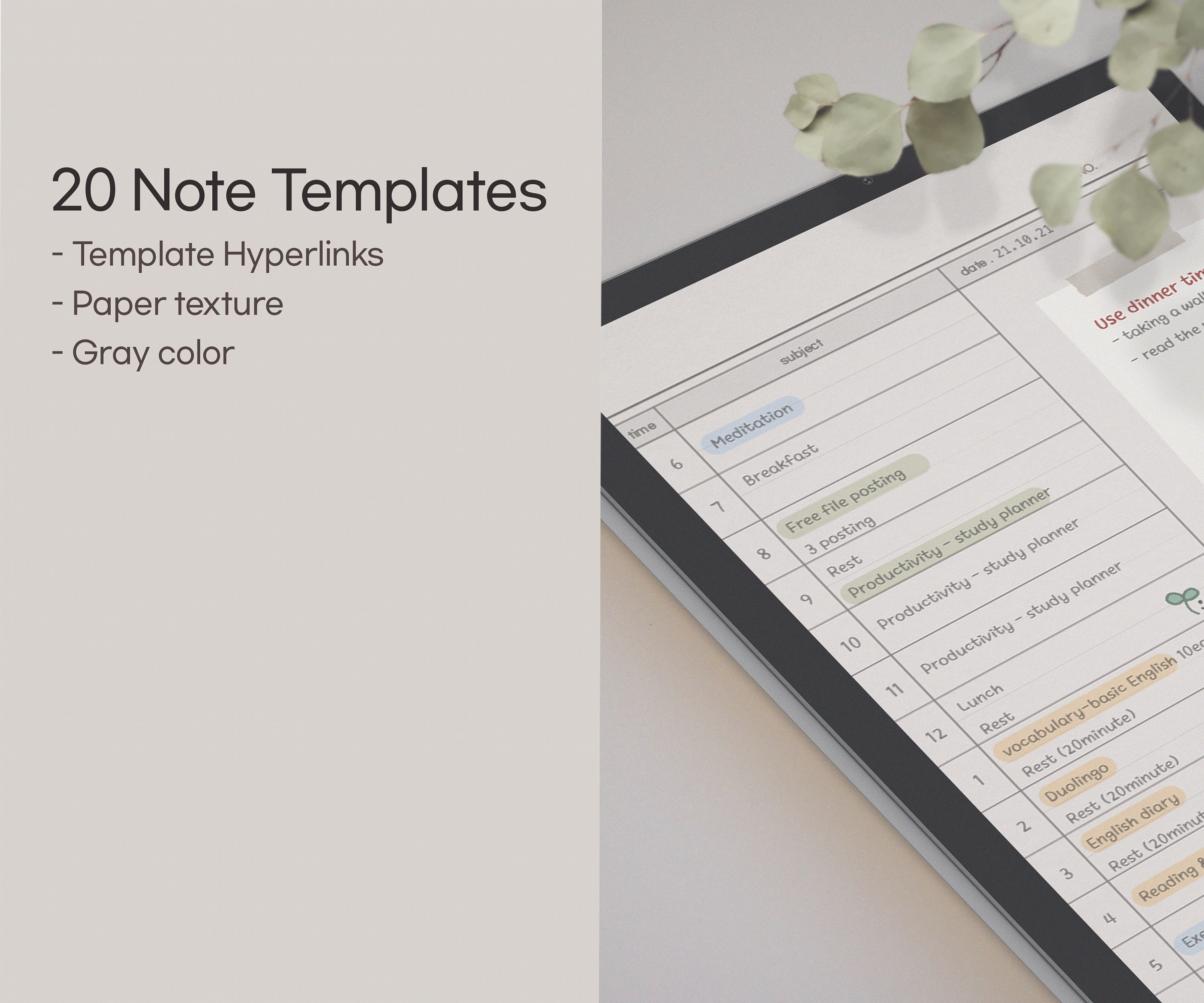 Digital Notes Template, Gray Paper Texture, Cornell, Grid, Lined, Study ...