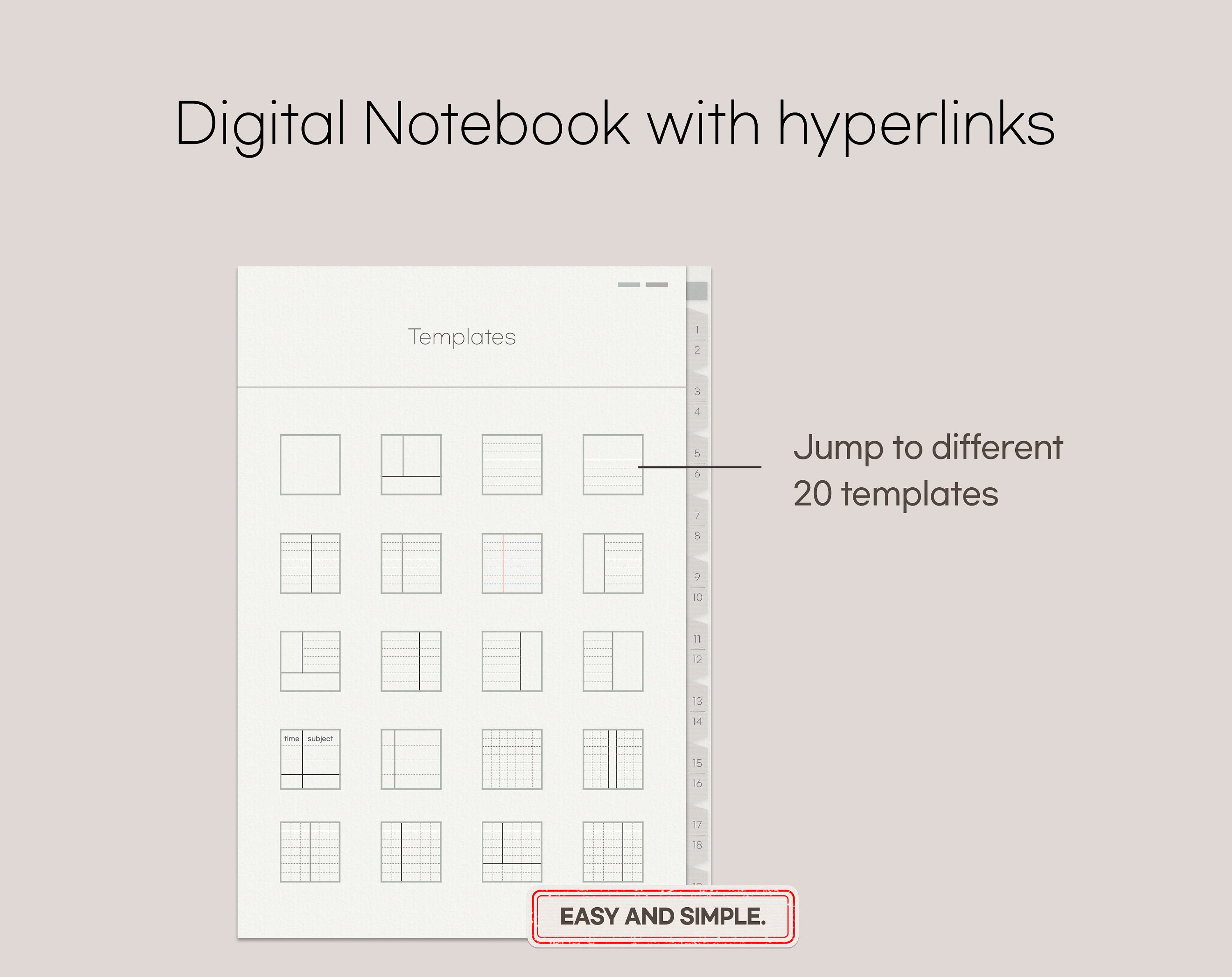 Digital Notebook 20 Subjects Paper Texture 81 Stickers - Etsy