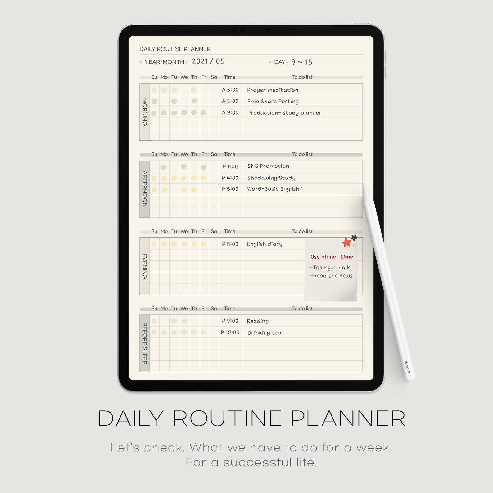 DAILY ROUTINE, D-DAY, Two-page Daily Planner Digital & Printable ...