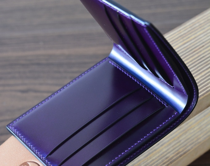 Full Shell Cordovan Bifold Wallet. Men Leather Wallet. Red Garnet and ...