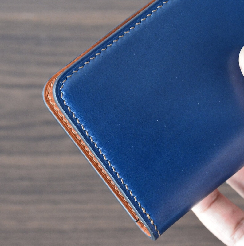 8pocket Navy Blue Shell Cordovan and Cognag Italian Buttero - Etsy