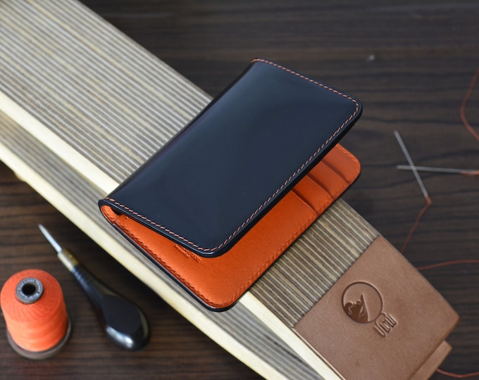 8pocket Black Shell Cordovan and Orange Italian Buttero - Etsy