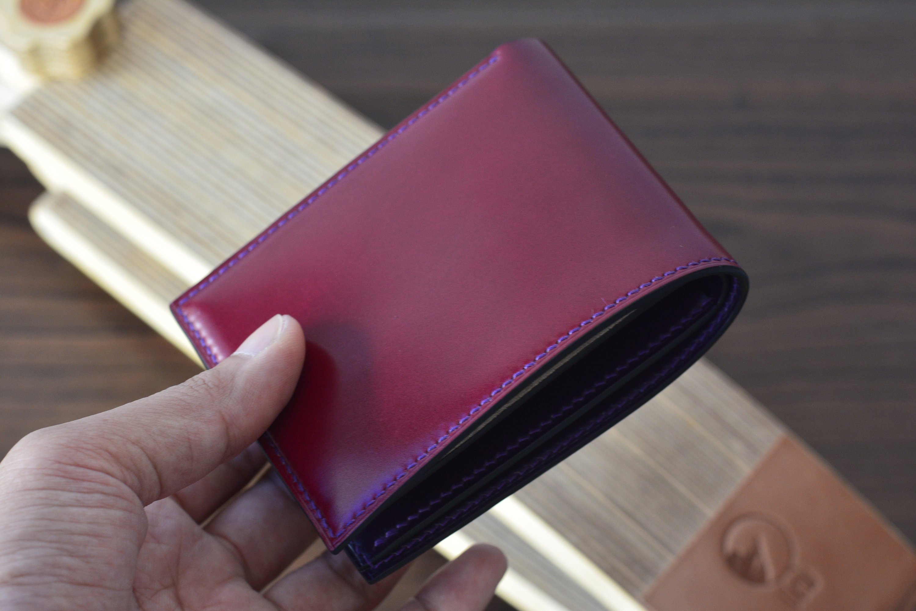 Full Shell Cordovan Bifold Wallet. Men Leather Wallet. Red - Etsy
