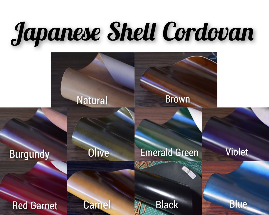 Navy Blue Shell Cordovan With Orange Italian Art Maya Leather | Etsy