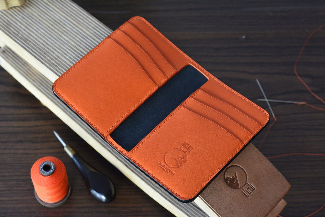 8pocket Black Shell Cordovan and Orange Italian Buttero - Etsy