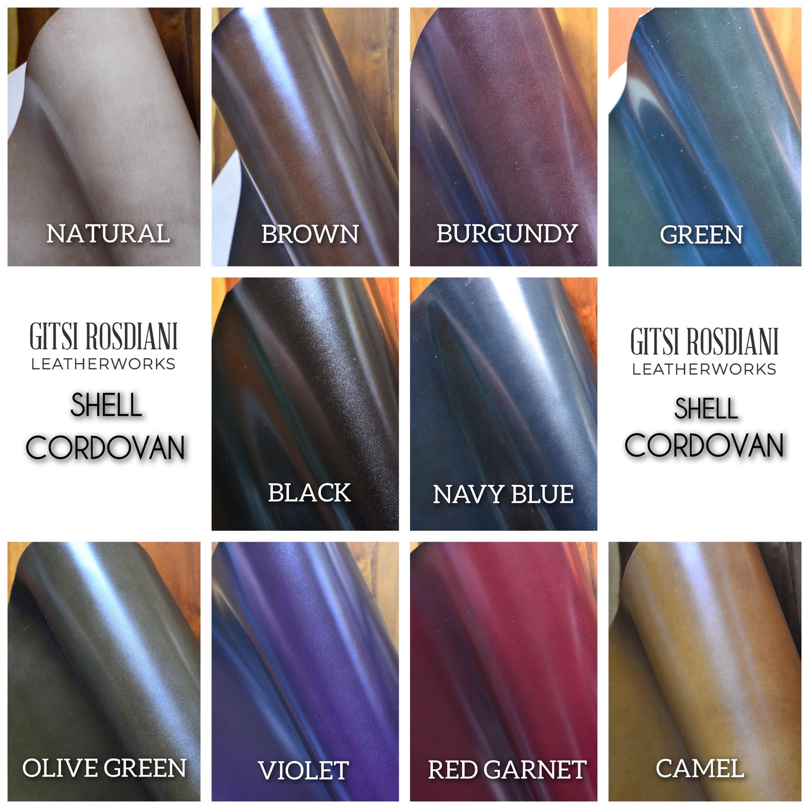 V2 Violet Shell Cordovan and Green Buttero Leather Wallet. 10 Colour ...