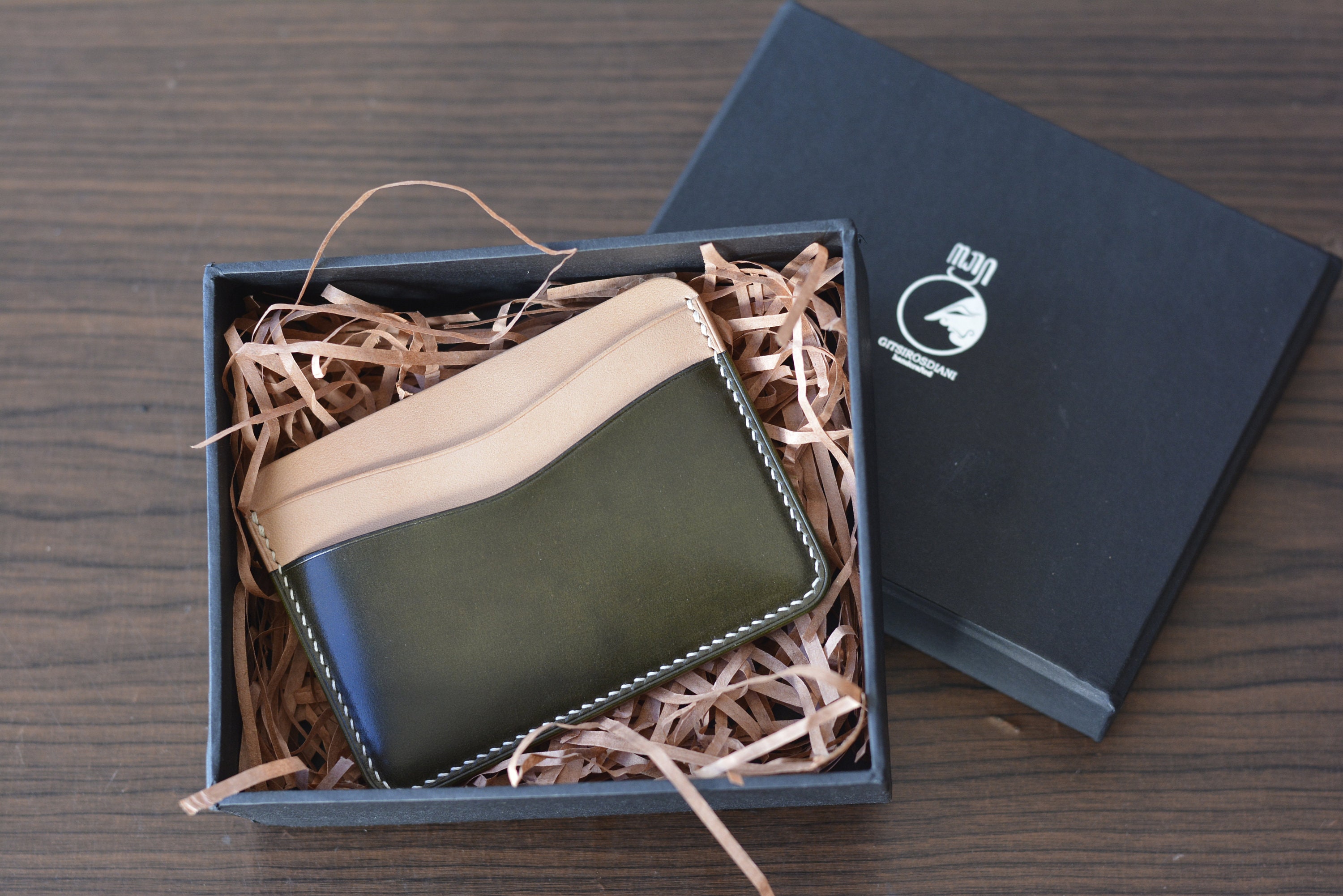 Olive Green Shell Cordovan and Natural Buttero Leather 5 - Etsy