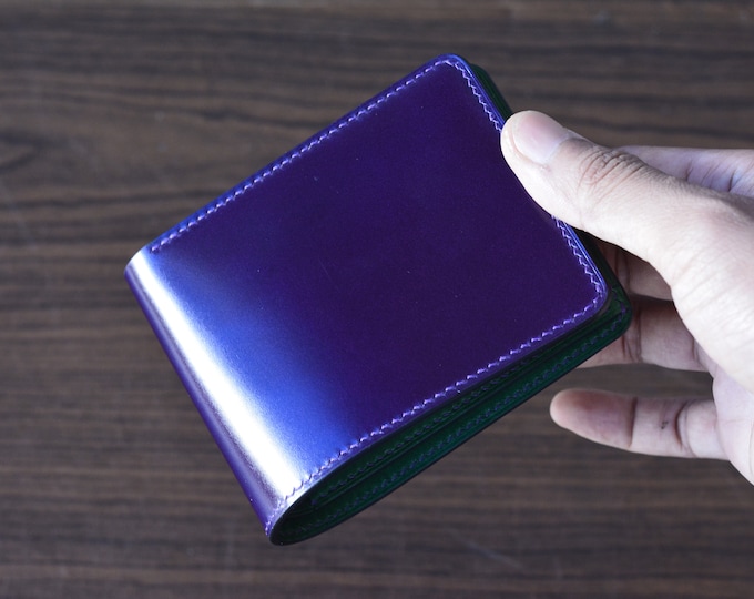 Full Shell Cordovan Bifold Wallet. Men Leather Wallet. Red Garnet and ...