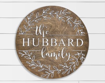 Round Family Sign | Etsy