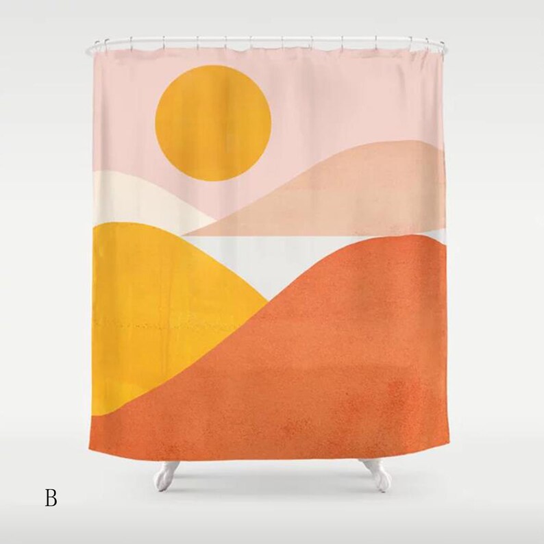 Abstract Shower Curtain Colorful Shower Curtain Geometric Etsy
